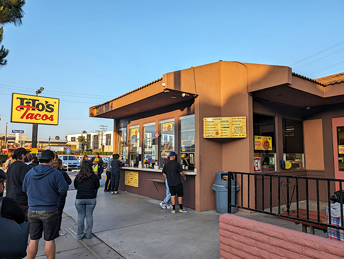 Tito's Tacos: Where time stands still, but the line keeps moving. Get ready for a taste of SoCal history!
