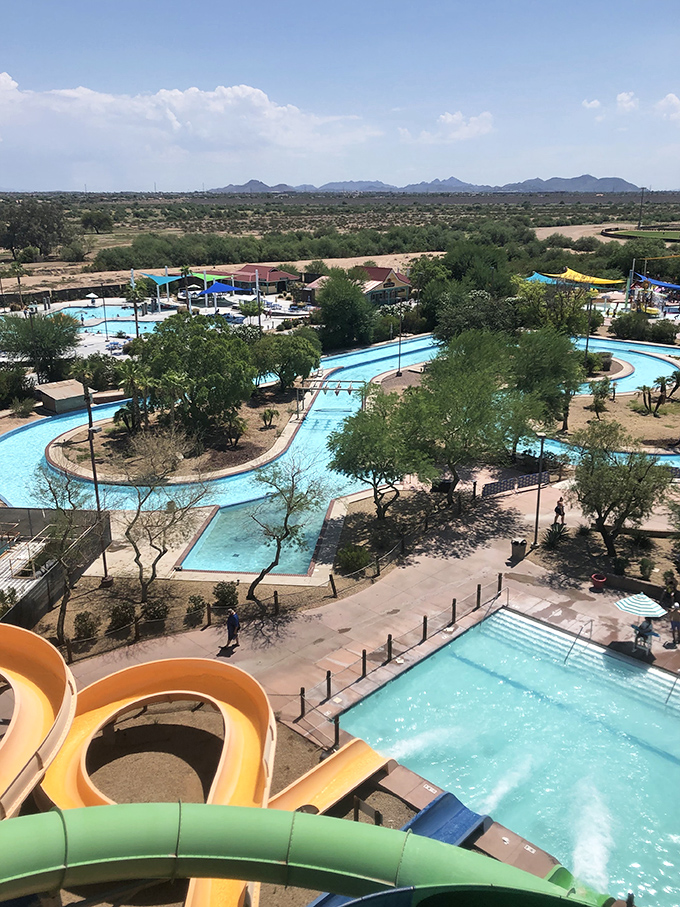 Splash mountain, desert edition: Where else can you cool off and scream your lungs out simultaneously?