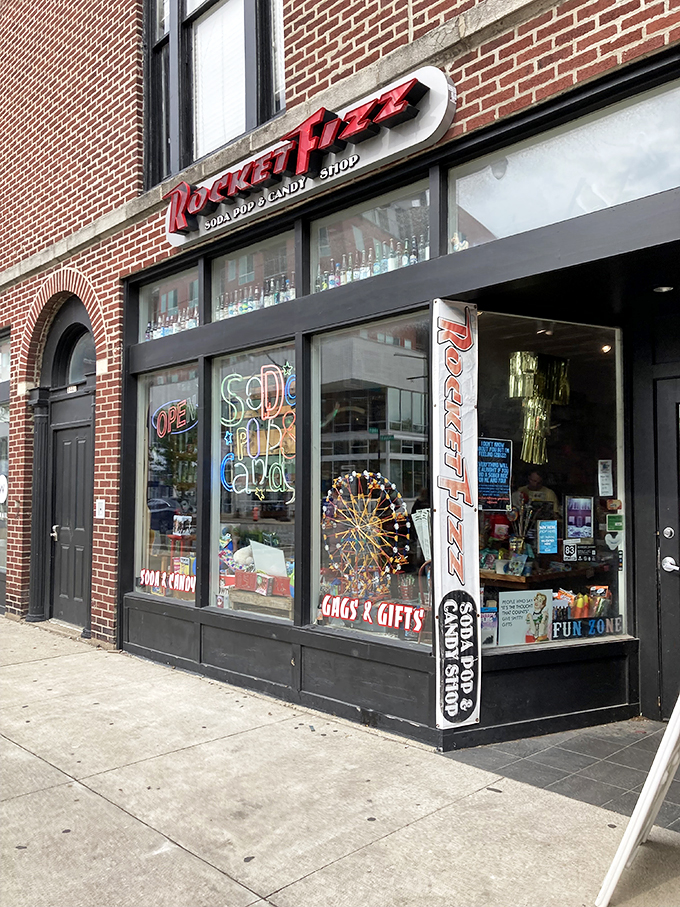 Rocket Fizz: Blast off into a universe of unconventional flavors! This storefront is your launchpad to candy cosmos.