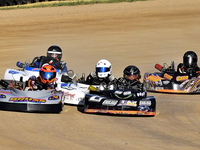 Cornfield Grand Prix! Atwater's outdoor track lets you live out your Formula 1 fantasies, with a side of fresh air and farmer's tans.
