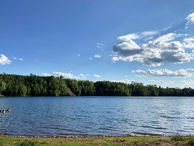 Cuyuna's wooden dock: Your front-row seat to nature's greatest show. No tickets required, just bring your sense of wonder.