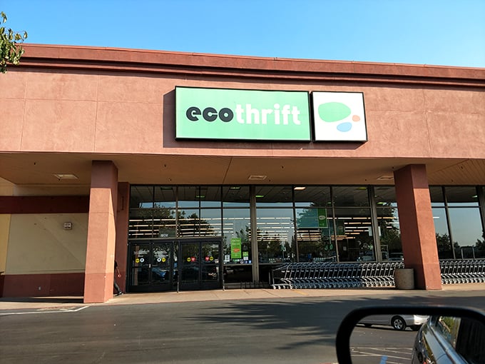 Thrifting for the planet! Eco Thrift's sleek exterior belies the treasure trove of earth-friendly finds waiting inside.