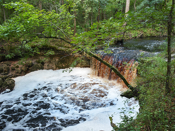 Nature's own amphitheater. This limestone ledge creates a water show that rivals any Vegas fountain &ndash; minus the neon and showgirls, of course.