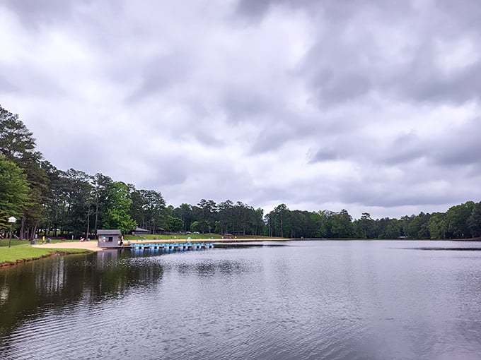 Crystal clear waters meet golden sands, creating a postcard-perfect scene. John Tanner's beach: Georgia's best-kept secret since the Coca-Cola recipe.