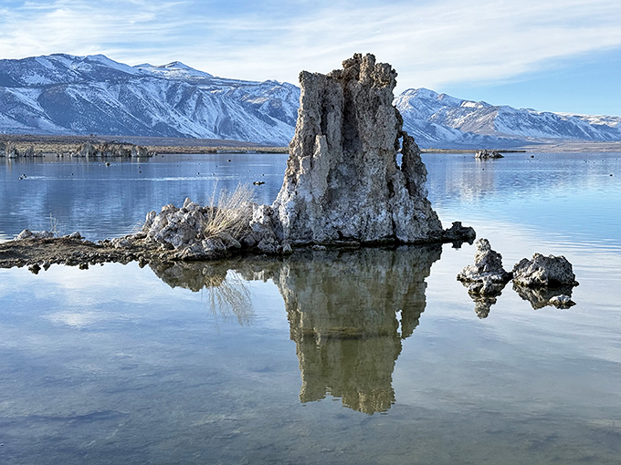 Mono Lake at sunset: where the sky and water compete in a dazzling light show that puts Vegas to shame.