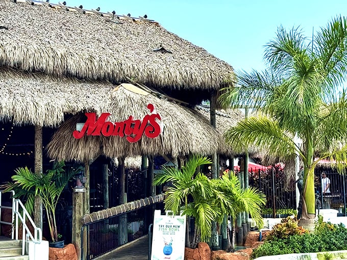 At Monty's, the stone crabs come with a side of Miami skyline and a generous splash of tropical paradise. It's "Gilligan's Island" meets "Miami Vice."