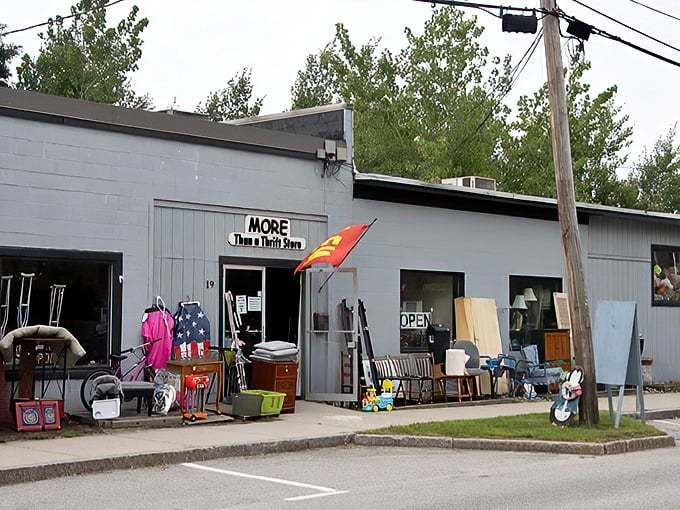Step right up to the greatest show in thrift! This store's outdoor display is a circus of pre-loved oddities and irresistible finds.