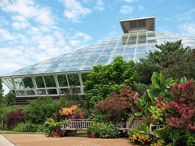 Glass pyramids and lush greenery &ndash; it's like Olbrich bottled up spring and gave it a fancy conservatory to call home.