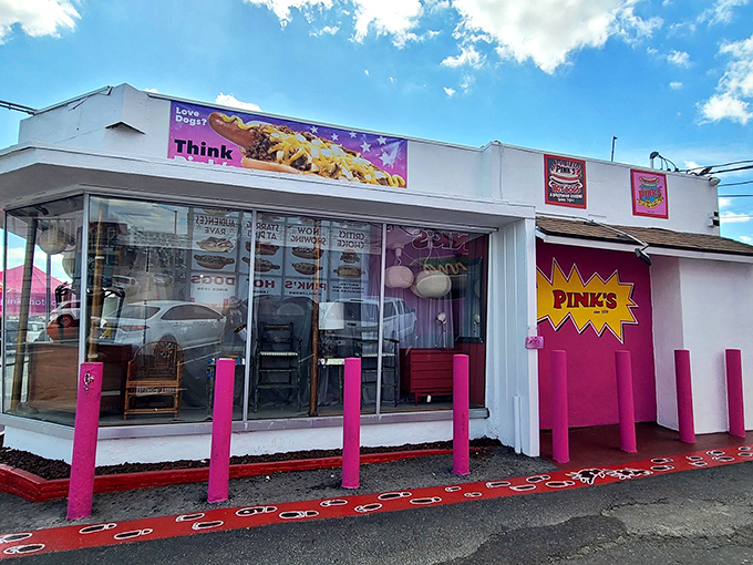 At Pink's, the line is long but the wait is worth it. Think of it as the Disneyland of hot dogs &ndash; magical, exciting, and utterly satisfying!