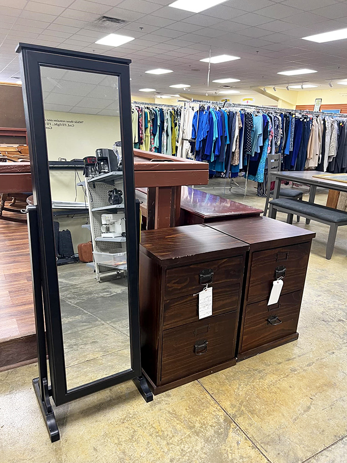 Mirror, mirror on the wall, who's the thriftiest of them all? You, after scoring big at this secondhand wonderland!