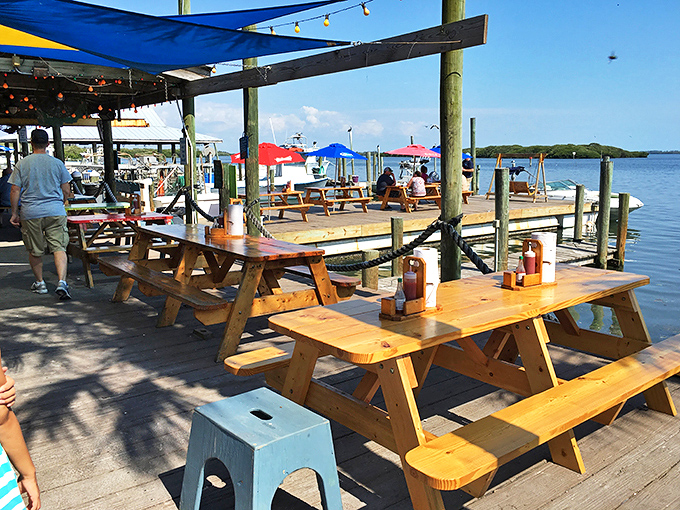 Picnic tables with a side of pelicans? Star Fish Company serves up the ultimate Florida dining experience.
