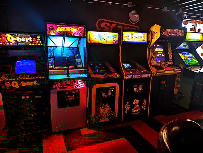 Game on and bottoms up! The Coin Slot's cozy exterior belies the electronic excitement and sudsy delights waiting inside.