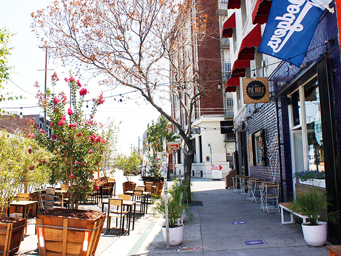 Twinkle lights and tempting pies. The Pie Hole's outdoor seating is like a hipster's dream come true.