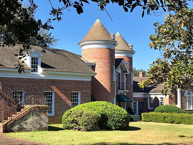That water tower stands tall, keeping watch over a town that's mastered the art of Southern elegance.