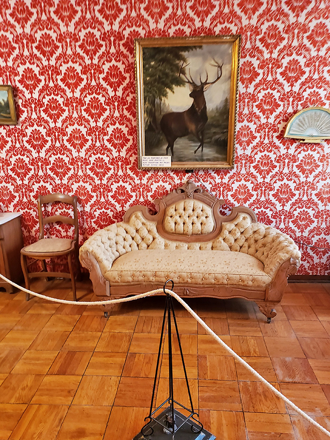 Sit a spell in Victorian splendor! This parlor's got more frills than a saloon girl's petticoat and stories etched into every cushion.