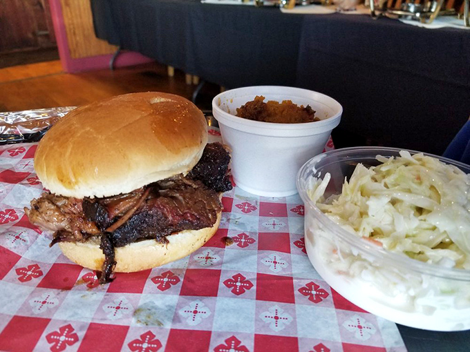 The ultimate hand-held flavor bomb! This brisket sandwich is what would happen if comfort food and barbecue had a delicious baby.