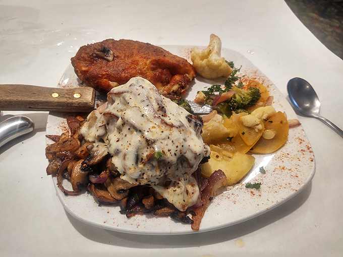 Holy cow! This plate is a carnivore's dream come true. Pair it with a bold red, and you've got dinner and a show.