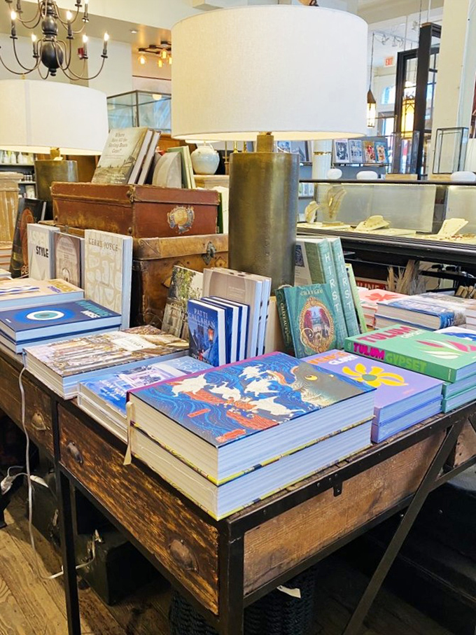A bibliophile's dream come true! These stacks of books are like a literary parfait &ndash; layered with stories and topped with wanderlust.