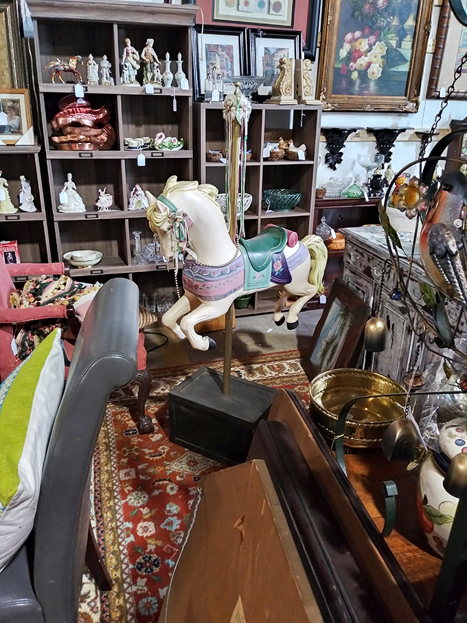 Giddy up! This carousel horse is ready to take you on a nostalgic ride down memory lane.