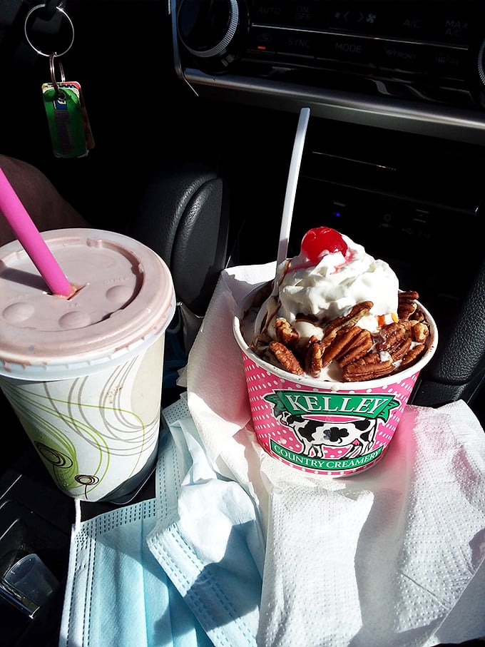 Road trip fuel, Wisconsin-style. Who needs a GPS when you've got ice cream to guide you?