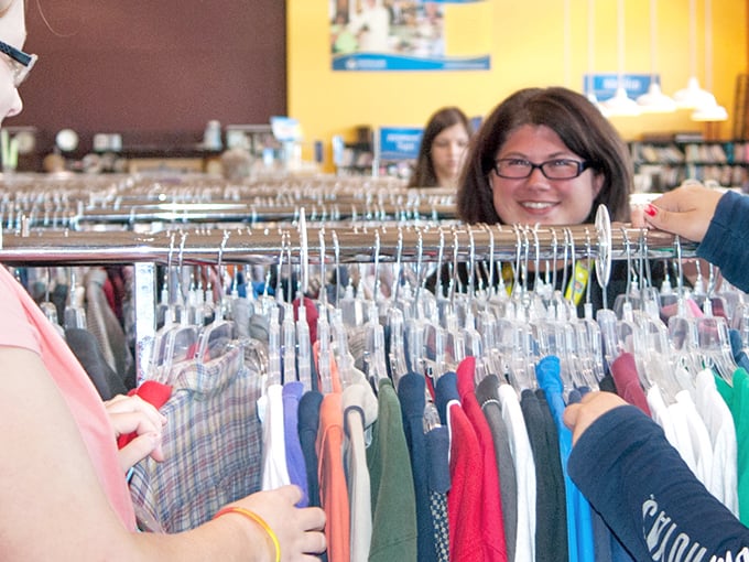 Thrifting: where strangers become comrades in the quest for the perfect find. It's like a friendly competition where everyone wins!