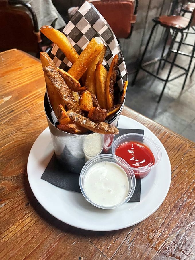 Fries that'll make you forget about gutter balls. Golden, crispy, and ready for their close-up.
