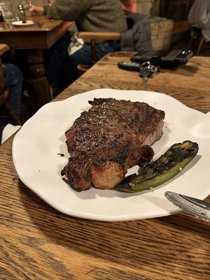 Grill marks that could make a vegetarian weep. This steak's not just a meal, it's a work of art.
