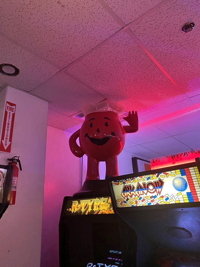 Oh yeah! The Kool-Aid Man crashes into your childhood memories. He's not just breaking walls; he's smashing through the space-time continuum!
