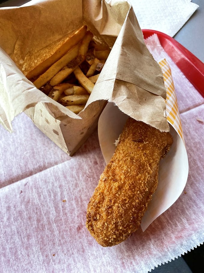 The dynamic duo of comfort food! This Korean corn dog and fries combo is the Batman and Robin of late-night cravings.