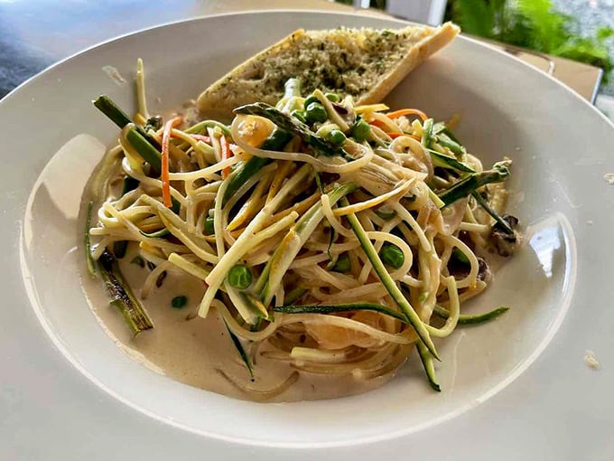 Pasta primavera that puts the 'spring' in your step! A garden party on a plate that even your veggie-averse uncle would love.