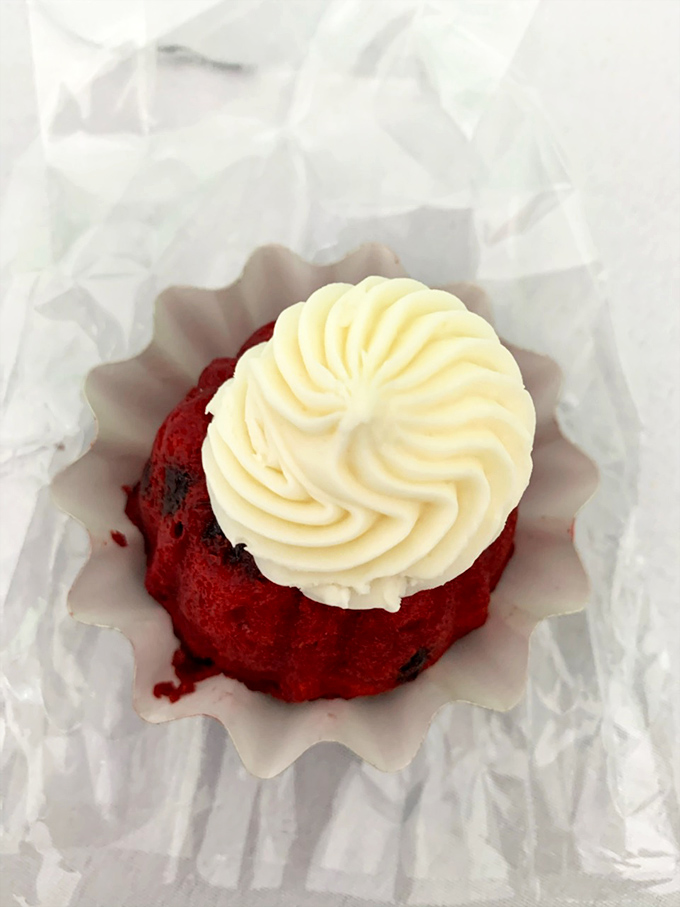 A slice of heaven! This red velvet bundt is so perfectly swirled, it's like the Cirque du Soleil of cakes.