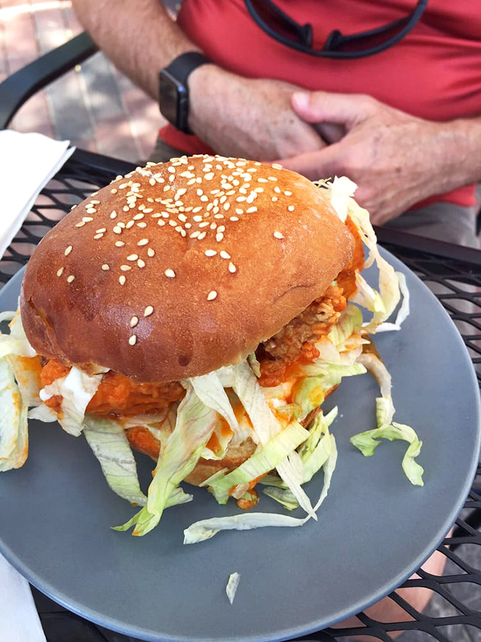 Behold the Rough Francis: a sandwich that's more rock star than rough. Fried chicken, hot sauce, and blue cheese create a flavor concert in your mouth.
