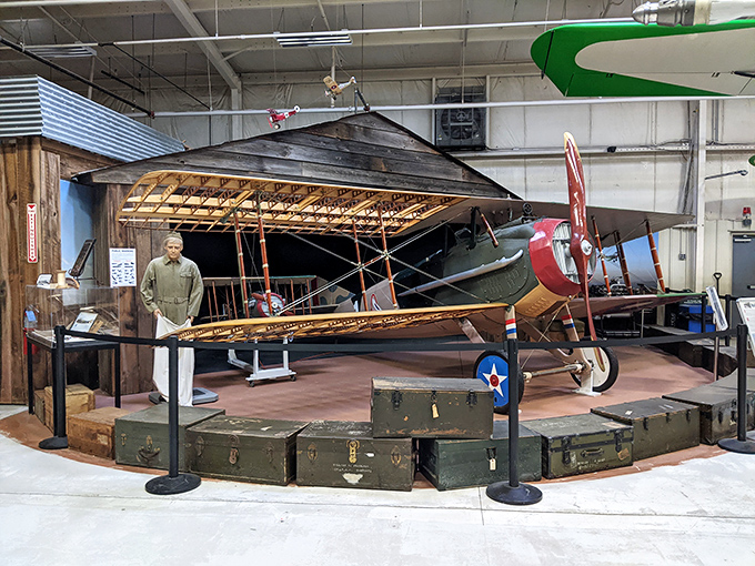 Step into a WWI dogfight! This SPAD S.VII biplane might be vintage, but it's got more personality than your grandpa's stories.