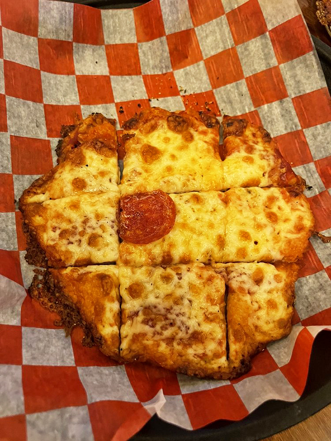 The OG of pizzas! This classic pepperoni pie is like a warm hug for your stomach. Simple, satisfying, and oh-so-cheesy.