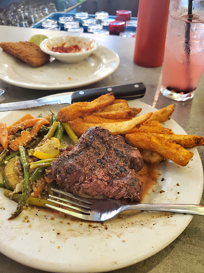 Sirloin perfection meets veggie virtuosity. It's like the steak and broccoli are doing a delicious dance on your plate.