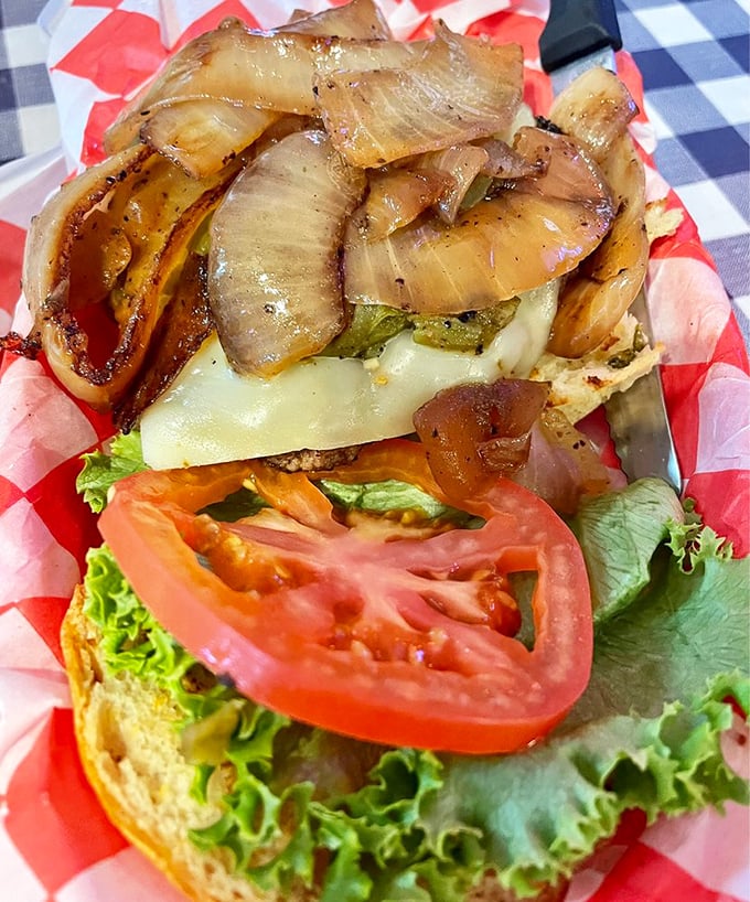 The Magazine burger: where layers of flavor come together like a delicious edition of "Taste Weekly."