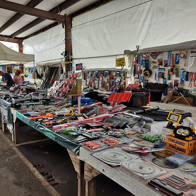 Tool time! This booth is like Tim Allen's garage sale, minus the grunting and with 100% more bargains.