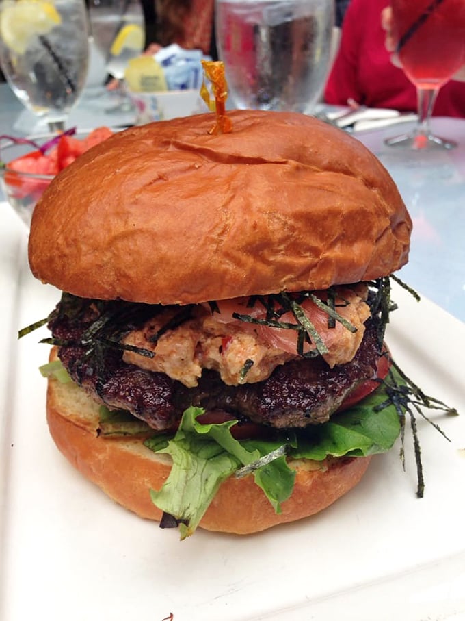 Meet the Godzilla of burgers: Yuki's Spicy Tuna Sushi Burger. It's a monster mash-up that'll have you roaring for more.