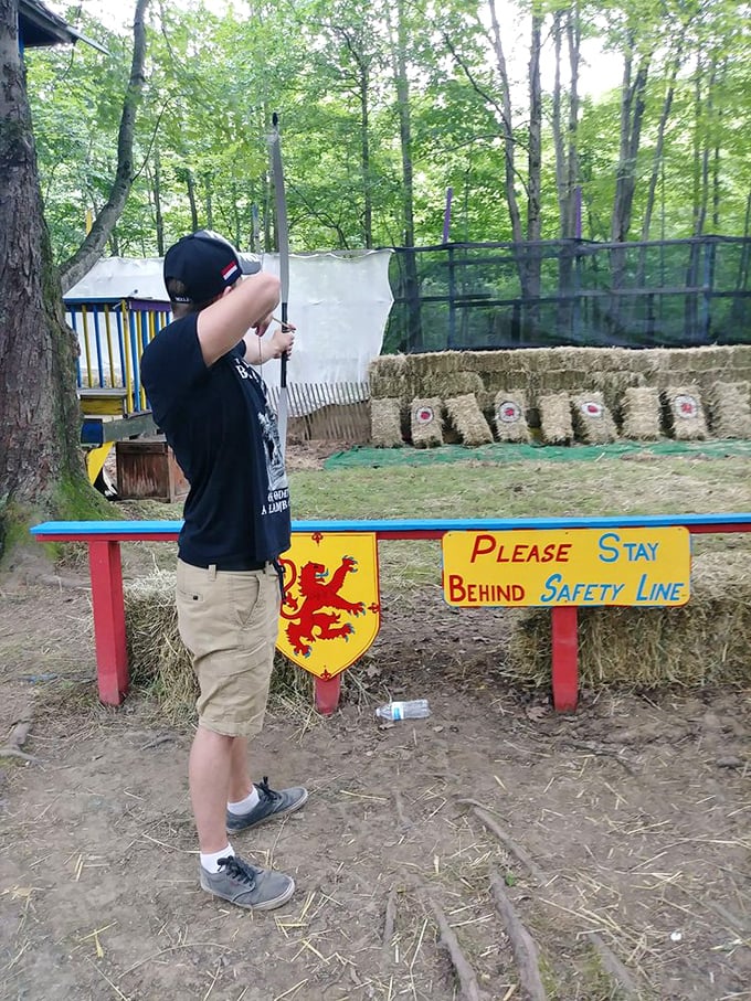 Channel your inner Robin Hood or Katniss Everdeen. Just remember, the apple's on the target, not your friend's head.