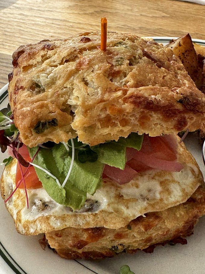 The Avocado Biscuit: Where Southern comfort meets California cool. It's the breakfast sandwich that millennials and boomers can finally agree on.