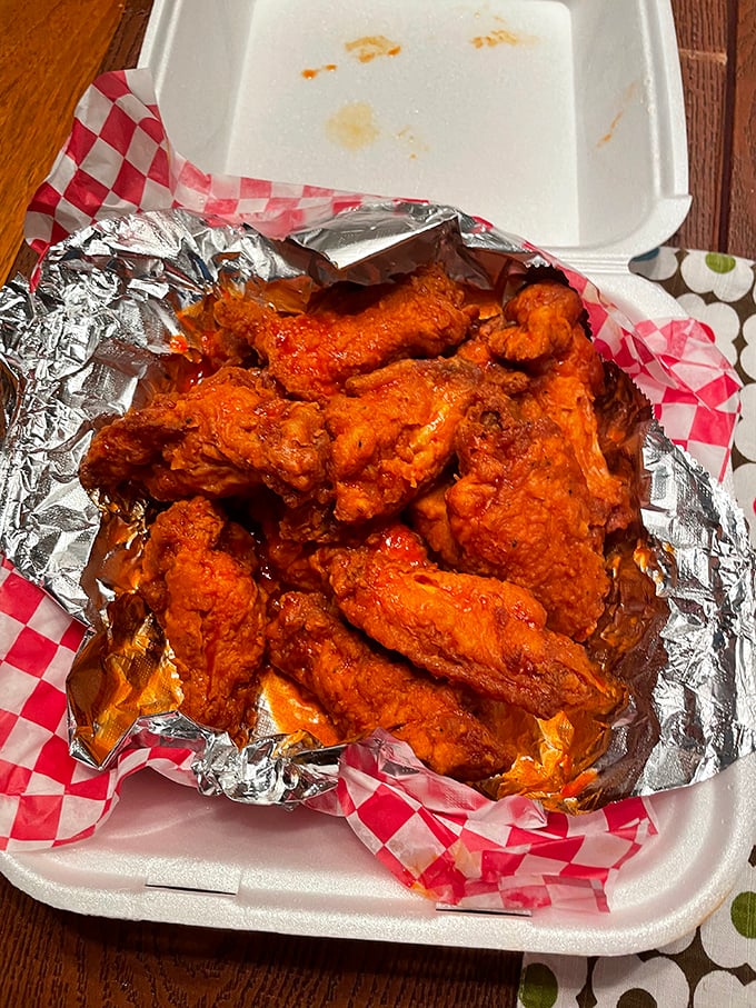 Buffalo wings that pack a punch! These fiery morsels are like a spicy hug for your taste buds - warm, comforting, and slightly dangerous.
