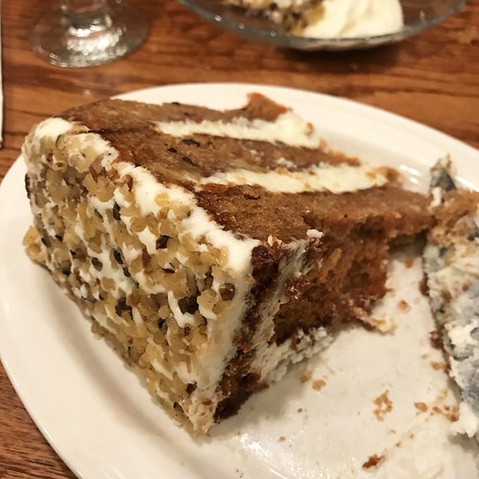 Layer upon layer of moist, spiced perfection. This carrot cake slice is so good, it might make you consider trading in your car for a rabbit.