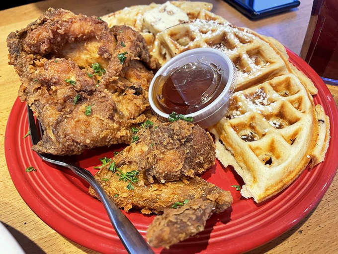 Breakfast or dinner? Why choose when you can have both in one glorious, syrup-drenched package?