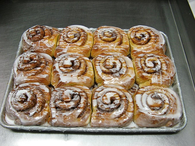 Cinnamon buns so big, they should come with their own zip code! These spirals of sugary bliss are like edible pillows for your taste buds.