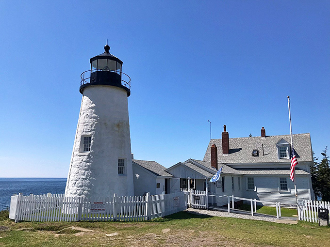 Up close and personal with a Maine icon. This lighthouse has more layers than your grandma's winter wardrobe &ndash; each one with a story to tell.