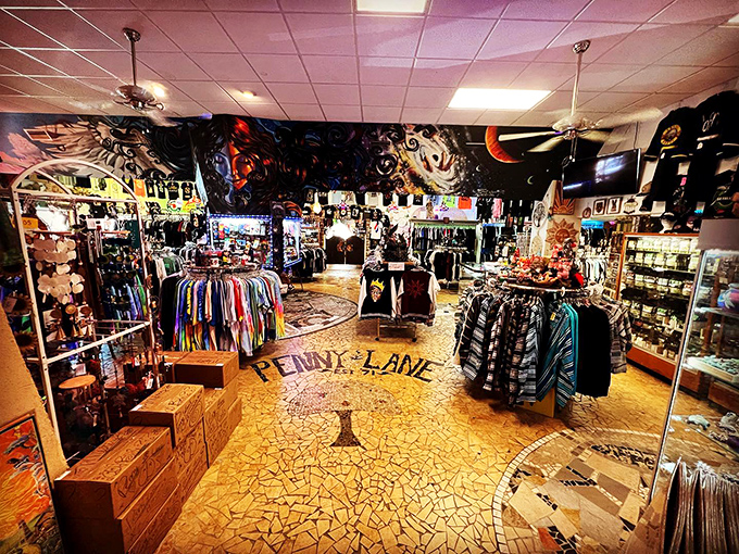 Dress for the festival of life. These racks are a time machine, offering everything from vintage band tees to flowing bohemian dresses.