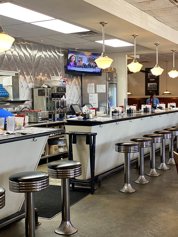 Where breakfast dreams come true! This bustling counter is like mission control for morning magic, orchestrating a symphony of sizzles and aromas.