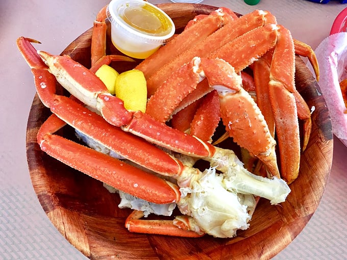 Crab legs that could make a mermaid jealous. These ocean-fresh delicacies are begging to be cracked, dunked, and savored.