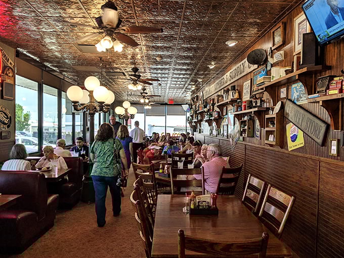 Where strangers become neighbors over a stack of pancakes. This bustling dining room is the heart of Calico County, serving up community with a side of bacon.