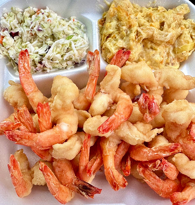 The mother lode of fried goodness! This double order of shrimp is like winning the seafood lottery – crispy, juicy, and utterly irresistible.